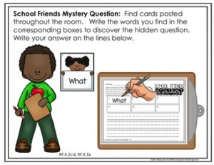 Back To School EDITABLE Mystery Sentences and Questions Write the Room ...