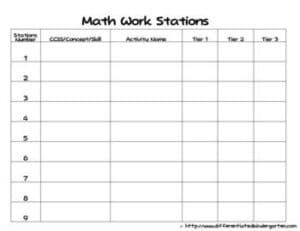 Differentiated Planning Sheets For Math and Word Work Stations ...