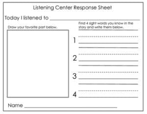 Differentiated Response To Listening Sheets - Differentiated Kindergarten