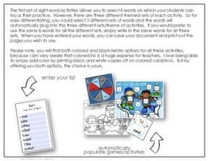 Edit It for January Sight Word Activities-Differentiated (Color and B/W ...