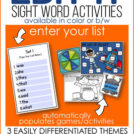 Edit It for March Sight Word Activities - Differentiated (Color or B/W ...