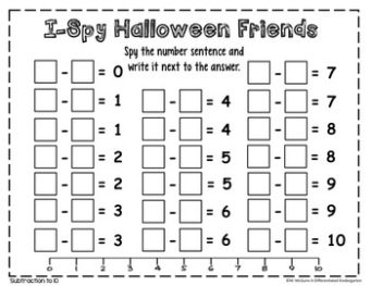 I Spy Halloween Friends-Differentiated Addition and Subtraction Fun ...