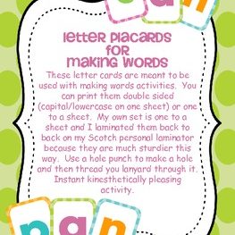 Making Words Colorful Placards - Differentiated Kindergarten