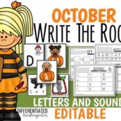 October EDITABLE Letters and Sounds Write the Room Fun-Differentiated ...