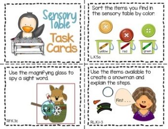 Sensory Table - Sensory Bin Activities, Task Cards and Printables for ...