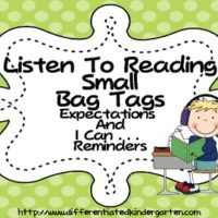 Small Bag Tags for Listen To Reading Freebie - Differentiated Kindergarten