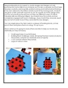 Build It - Task Cards - Spring - Differentiated Kindergarten