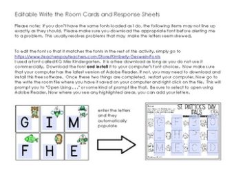 Editable Letters and Sound Write the Room - March - Differentiated ...