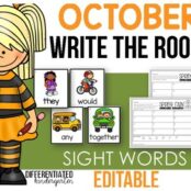 Editable Sight Word Write The Room - October - Differentiated Kindergarten