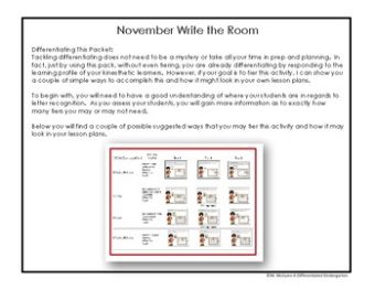 Editable Write The Room Letters and Sounds - November - Differentiated ...