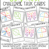 Geoboard Challenge Task Cards - Spring - Differentiated Kindergarten