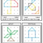 Geoboard Challenge Task Cards - Spring - Differentiated Kindergarten