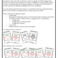 Geoboard Challenge Task Cards - Summer - Differentiated Kindergarten