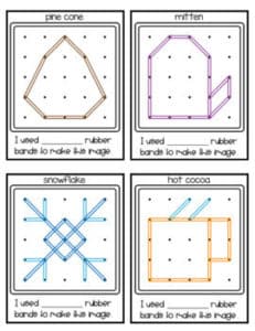 Geoboard Task Card Bundle - Seasons - Differentiated Kindergarten
