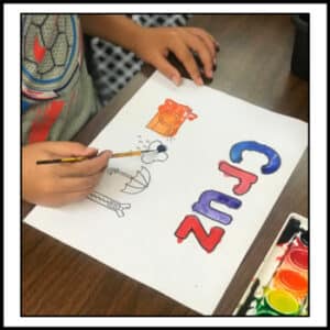 Hands-On Name Practice-Painting Letters and Pictures - Differentiated ...