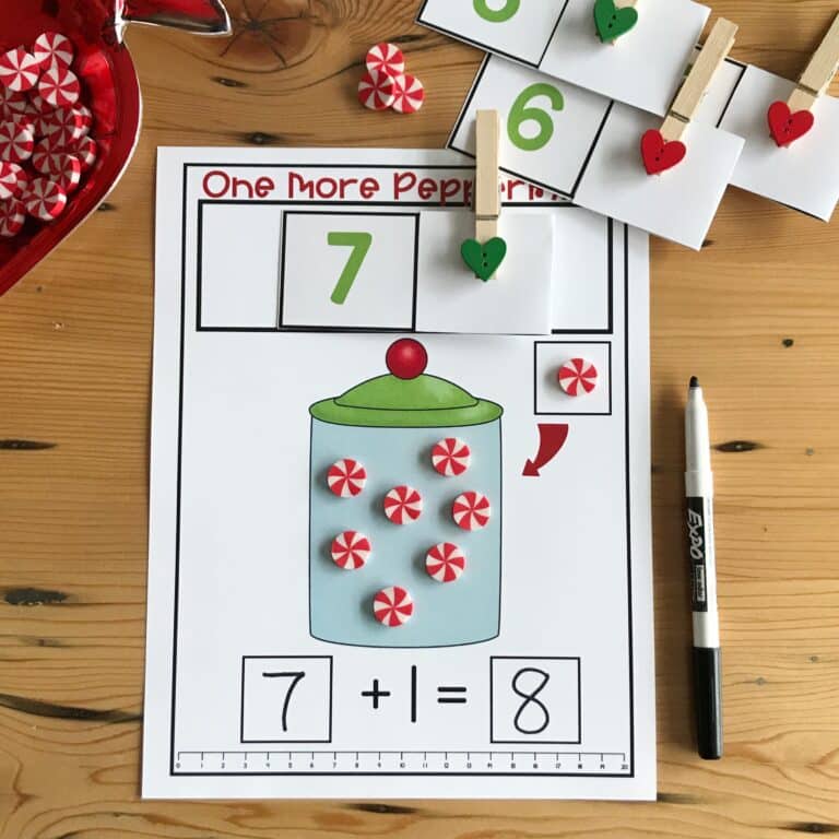 Mini Eraser Math Center Activities - Differentiated Kindergarten