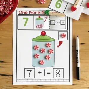 Mini Eraser Math Center Activities - Differentiated Kindergarten