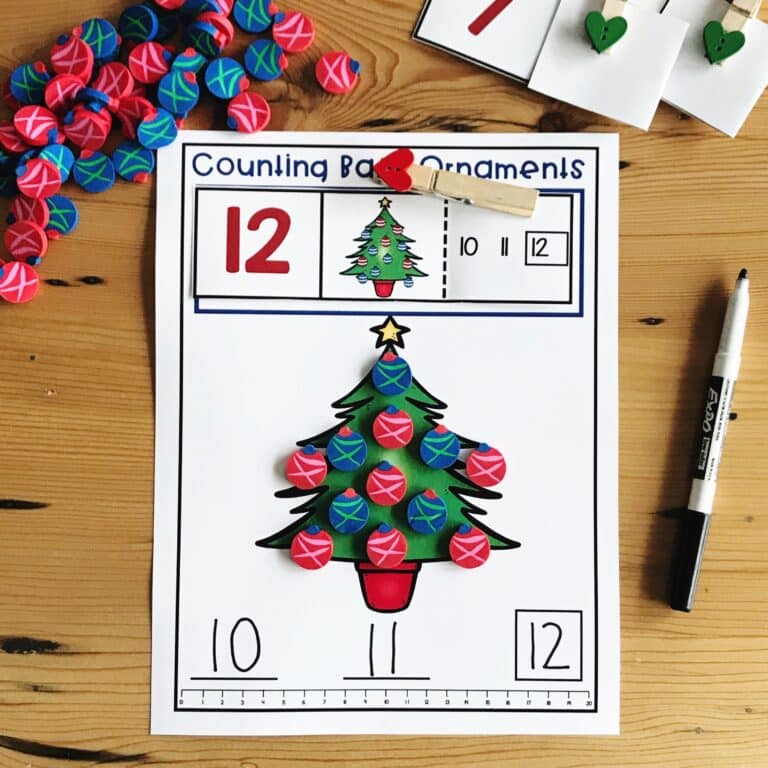 Mini Eraser Math Center Activities - Differentiated Kindergarten