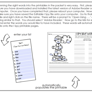 April Editable I Spy Sight Word Pages - Differentiated Kindergarten
