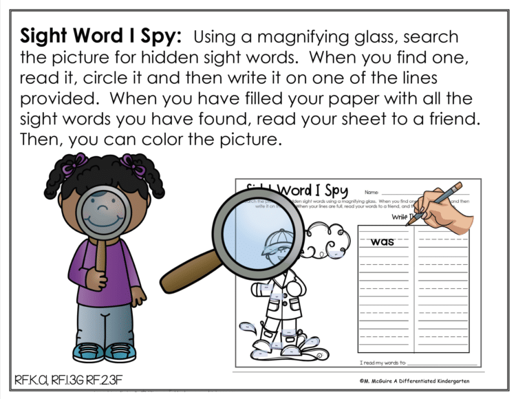 April Editable I Spy Sight Word Pages - Differentiated Kindergarten