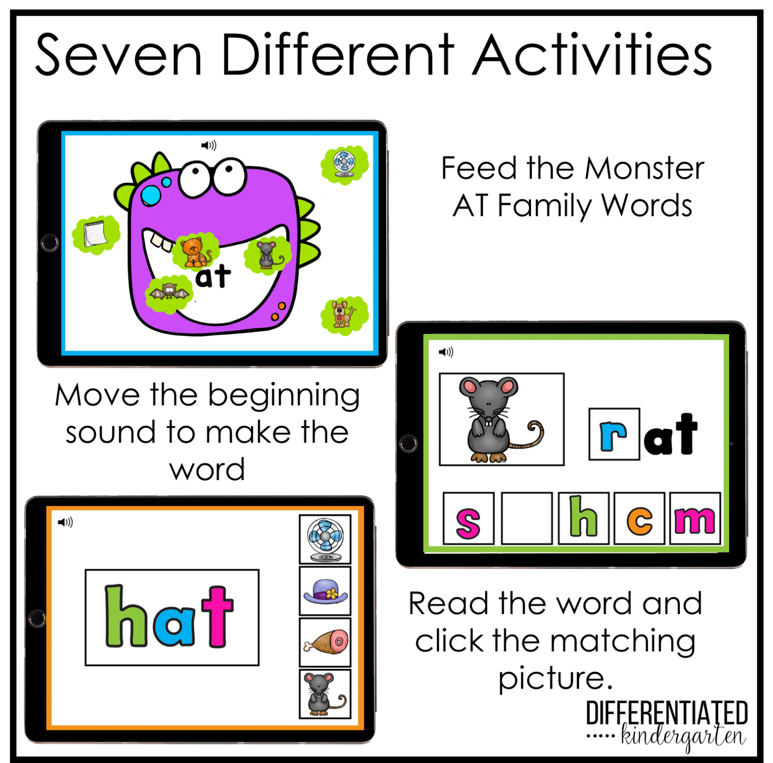 AT Word Family Digital Boom Task Cards - Differentiated Kindergarten