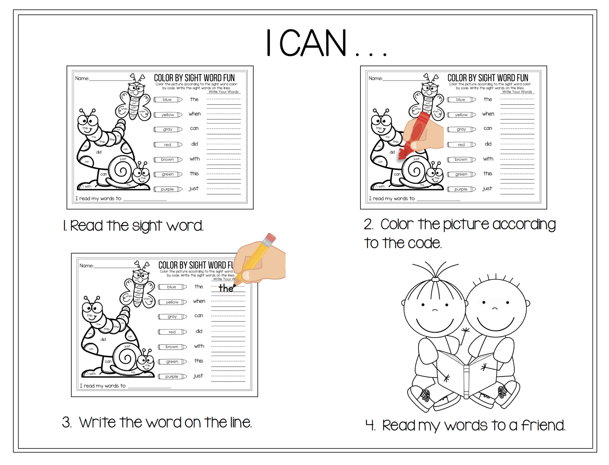 Editable Color By Sight Word Activities-May - Differentiated Kindergarten