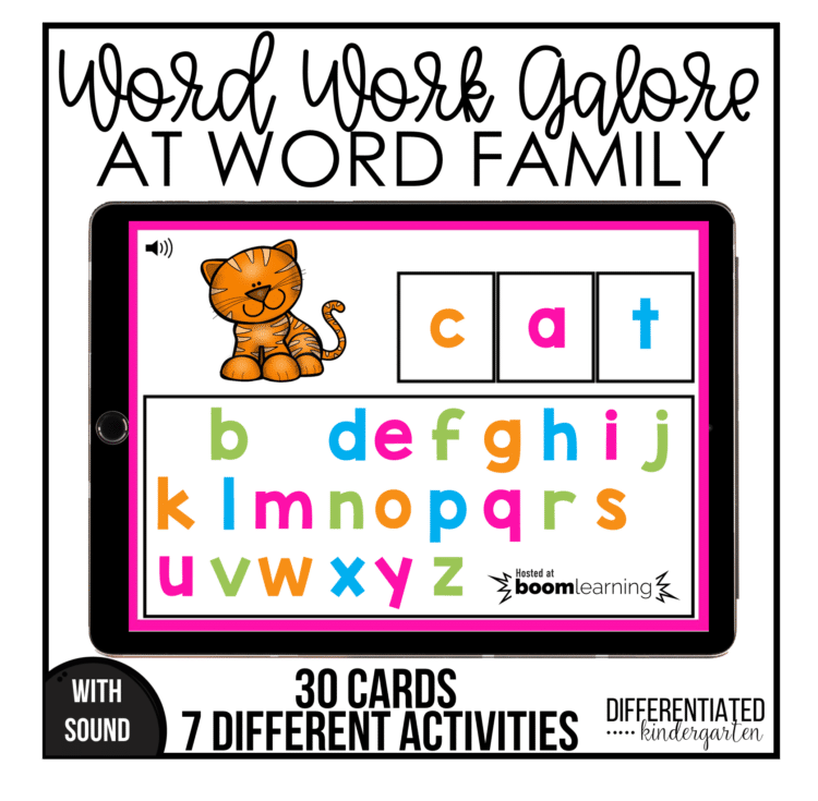 AT Word Family Digital Boom Task Cards - Differentiated Kindergarten
