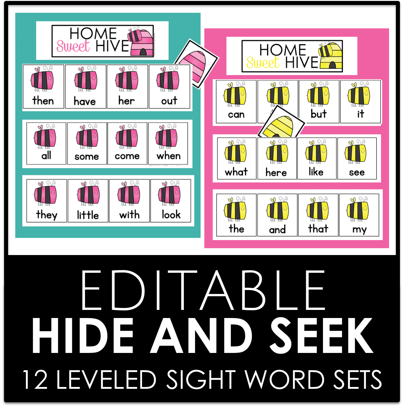 HIDE AND SEEK SW BEES COVER SQUARE - Differentiated Kindergarten