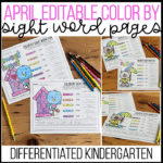 Color by Code- Sight Words - Editable - Spring & Nursery Rhyme Themed ...