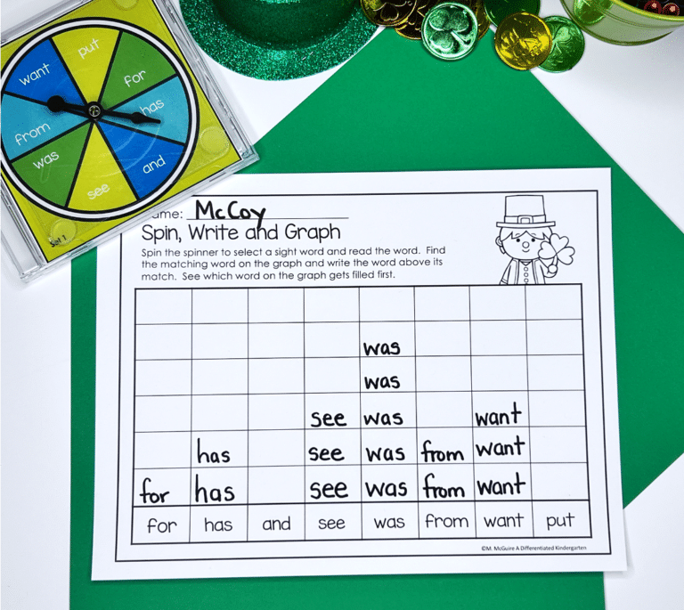 St. Patrick's Day Classroom Games - Differentiated Kindergarten